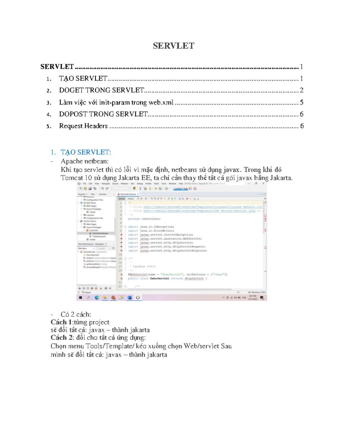 01-Example For Servlet - SERVLET SERVLET - Studocu