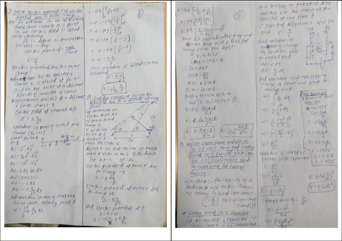 Physics CH 5: Electric Potential, Capacitance, and Wave Optics Notes ...
