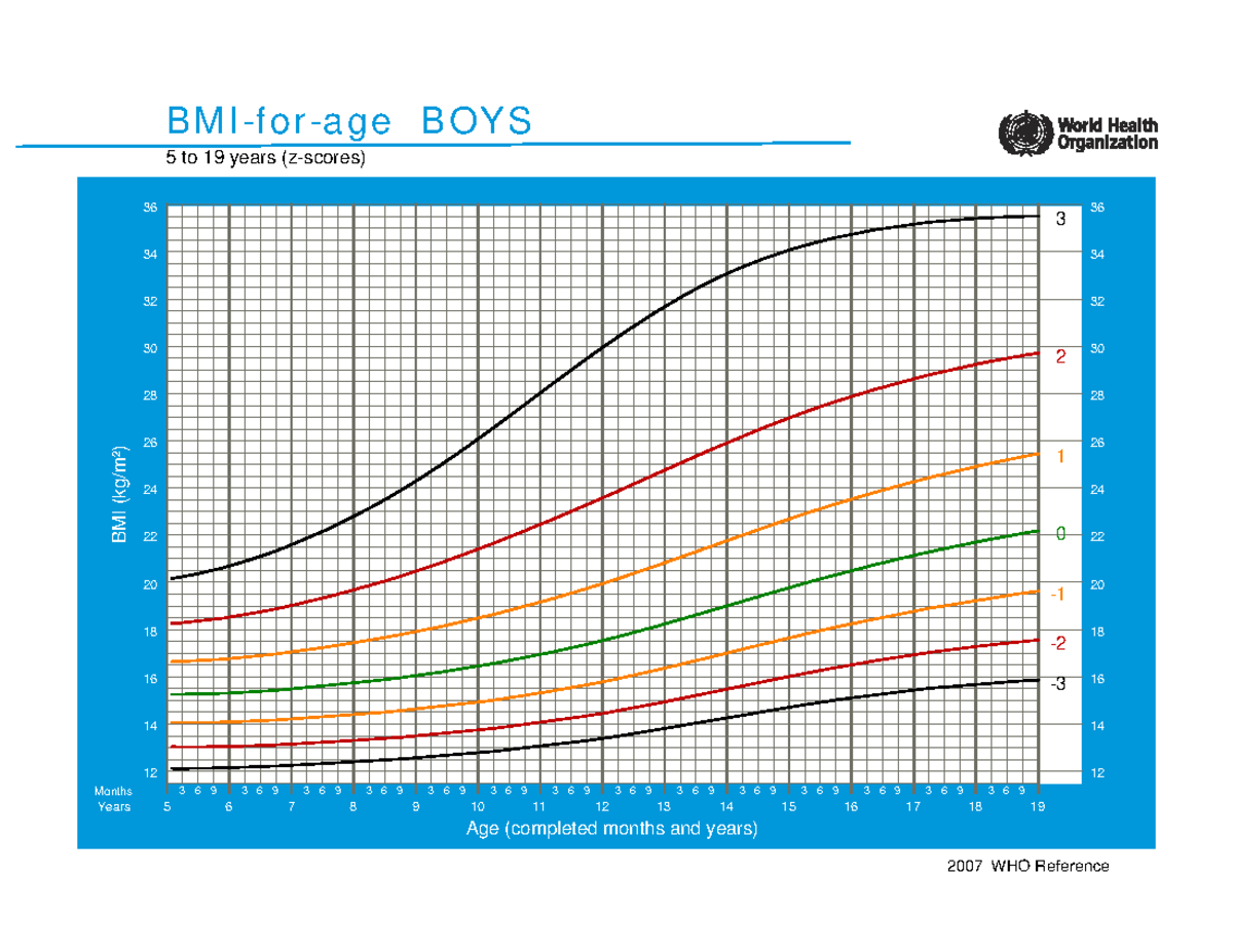OMS IMC Boys 5-19 Years BMI-for-Age Z-Score Reference Guide - Studocu