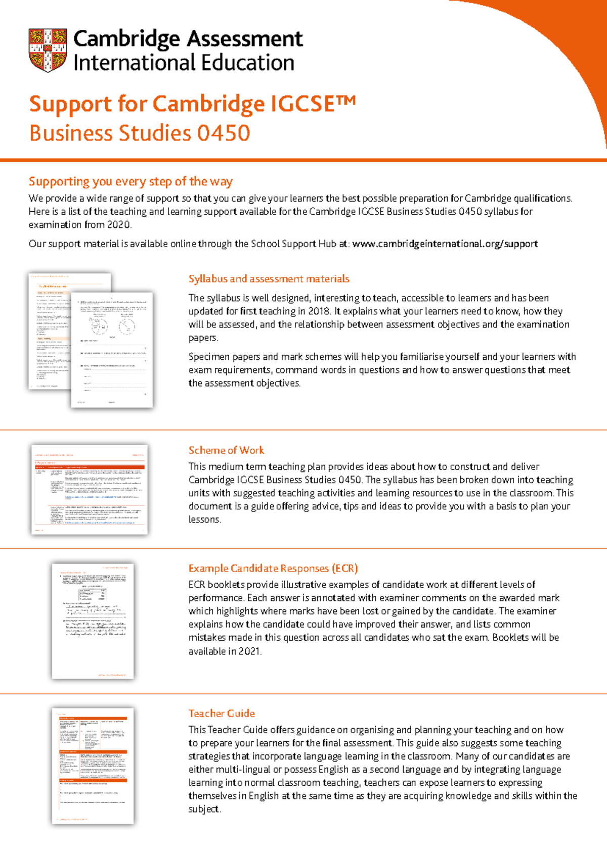 480623 Support for IGCSE Business Studies 0450 Teaching Resources - Studocu