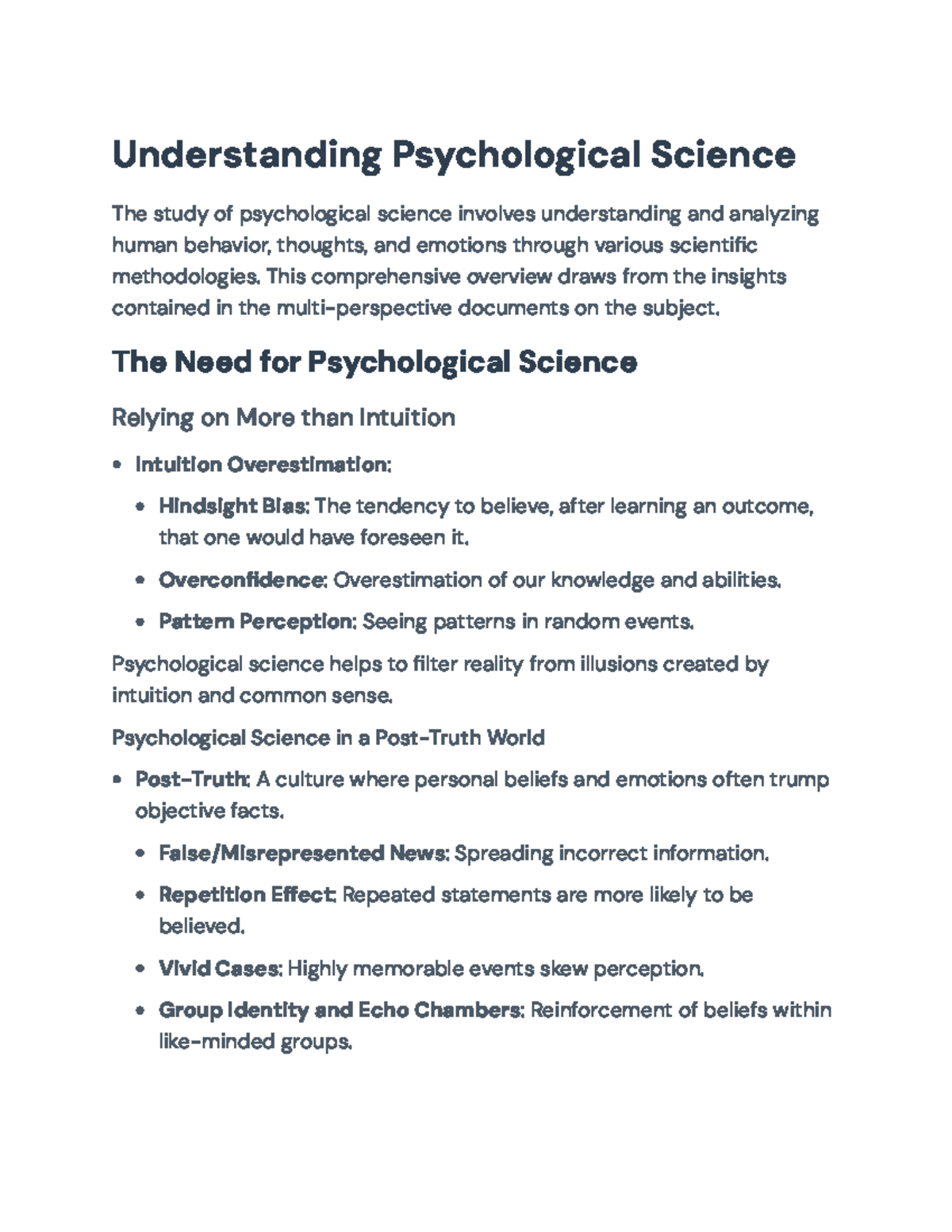 Understanding Psychological Science: Methods, Ethics, and Insights ...