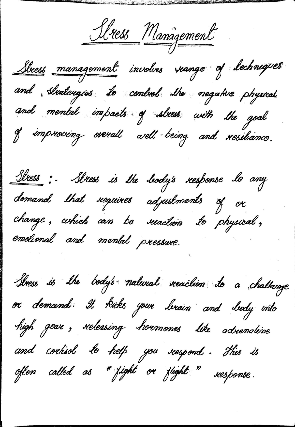 Unit 3: Stress Management Techniques and Strategies - Studocu