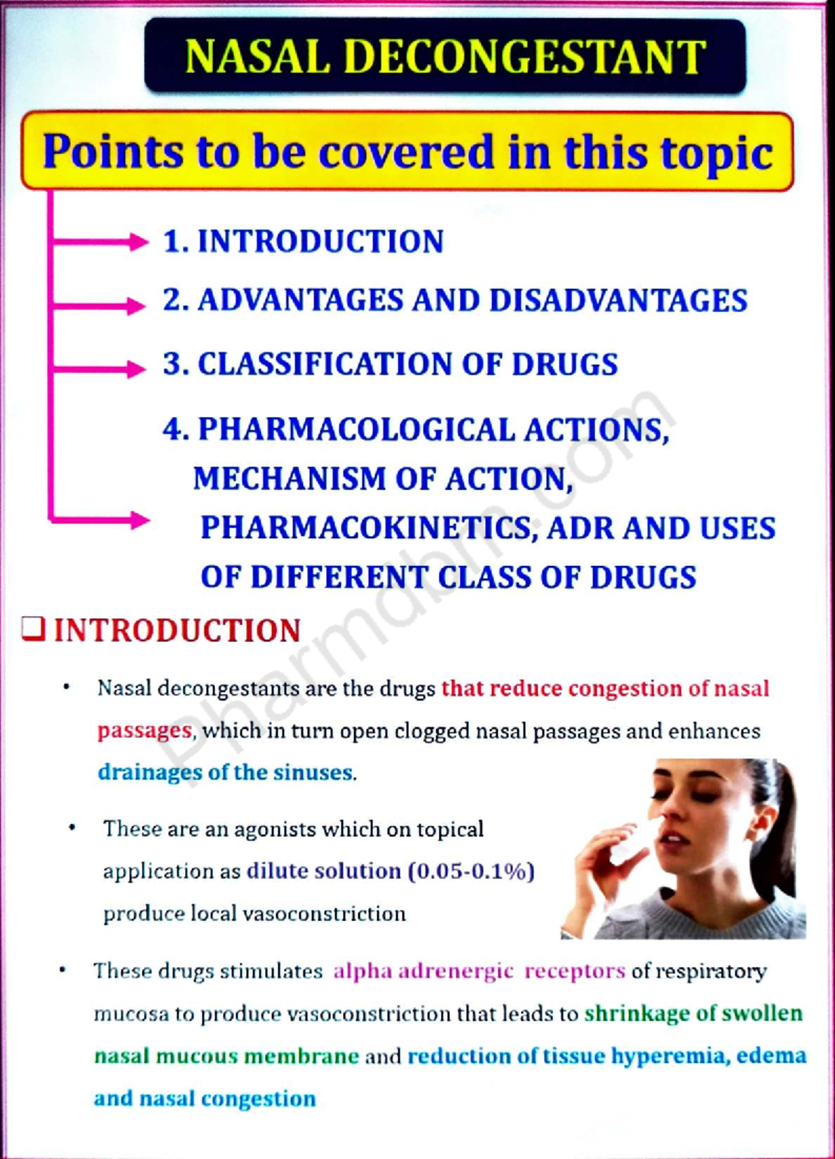 Pharmacology III (PHAR 301) Unit 1: Nasal Decongestants & Respiratory ...