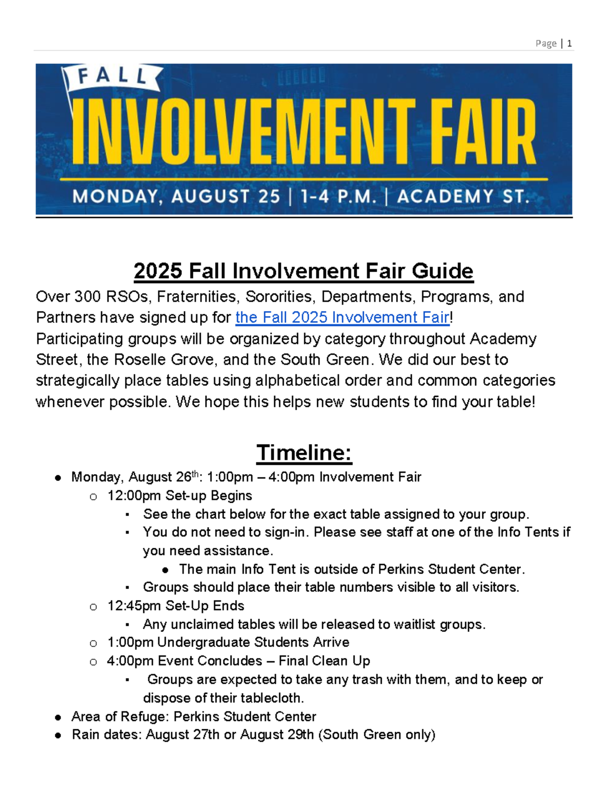 2025 Fall Involvement Fair Guide: Over 300 RSOs & Groups - Studocu