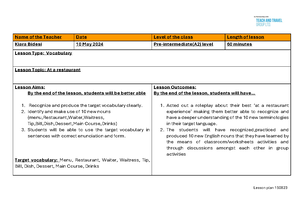 [Solved] Presentation Meaning activity for teaching intermediate level ...