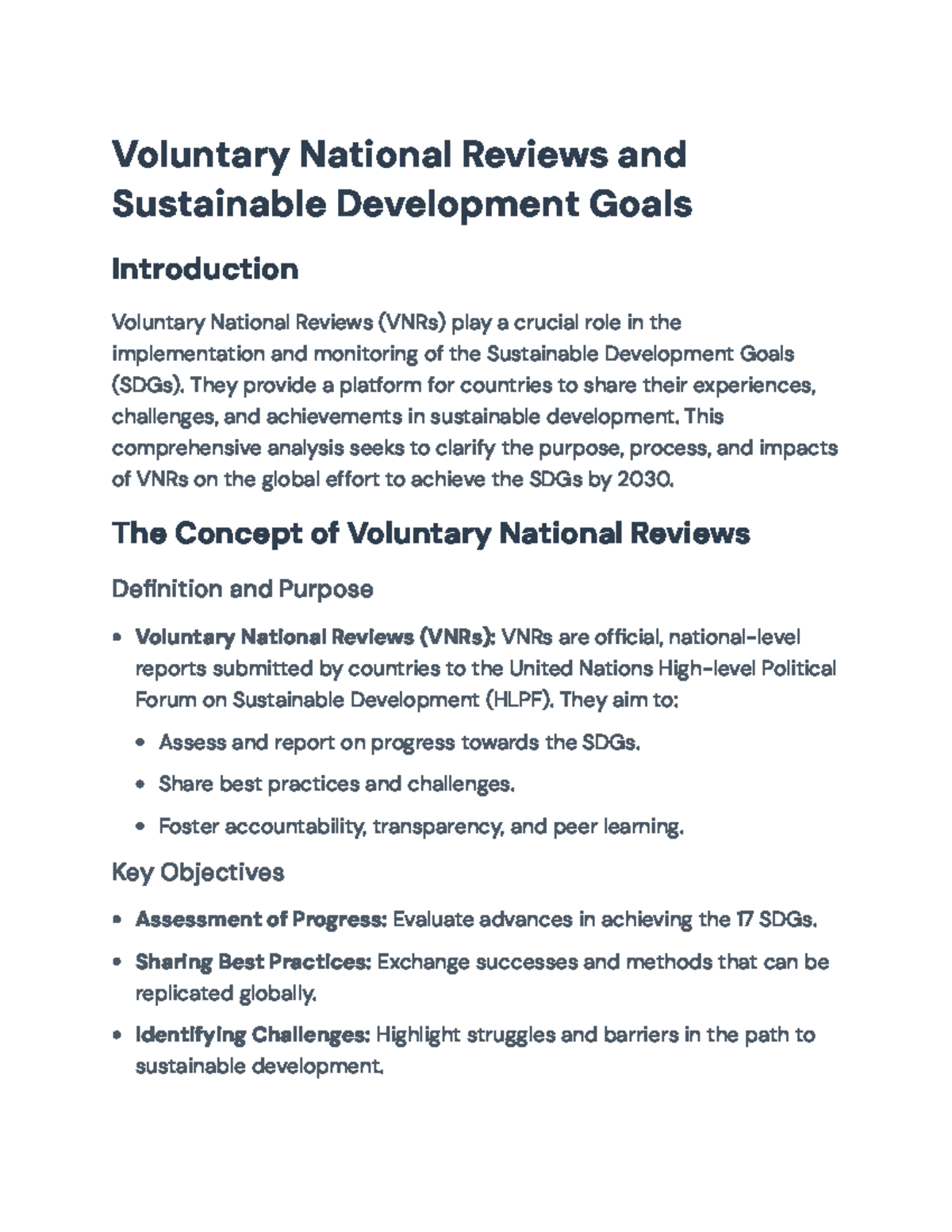 Voluntary National Reviews (VNRs) and Their Role in Achieving SDGs ...