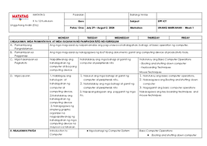 MATATAG DLL WEEK 3 EPP ICT G4: Word Processing Skills and Standards ...
