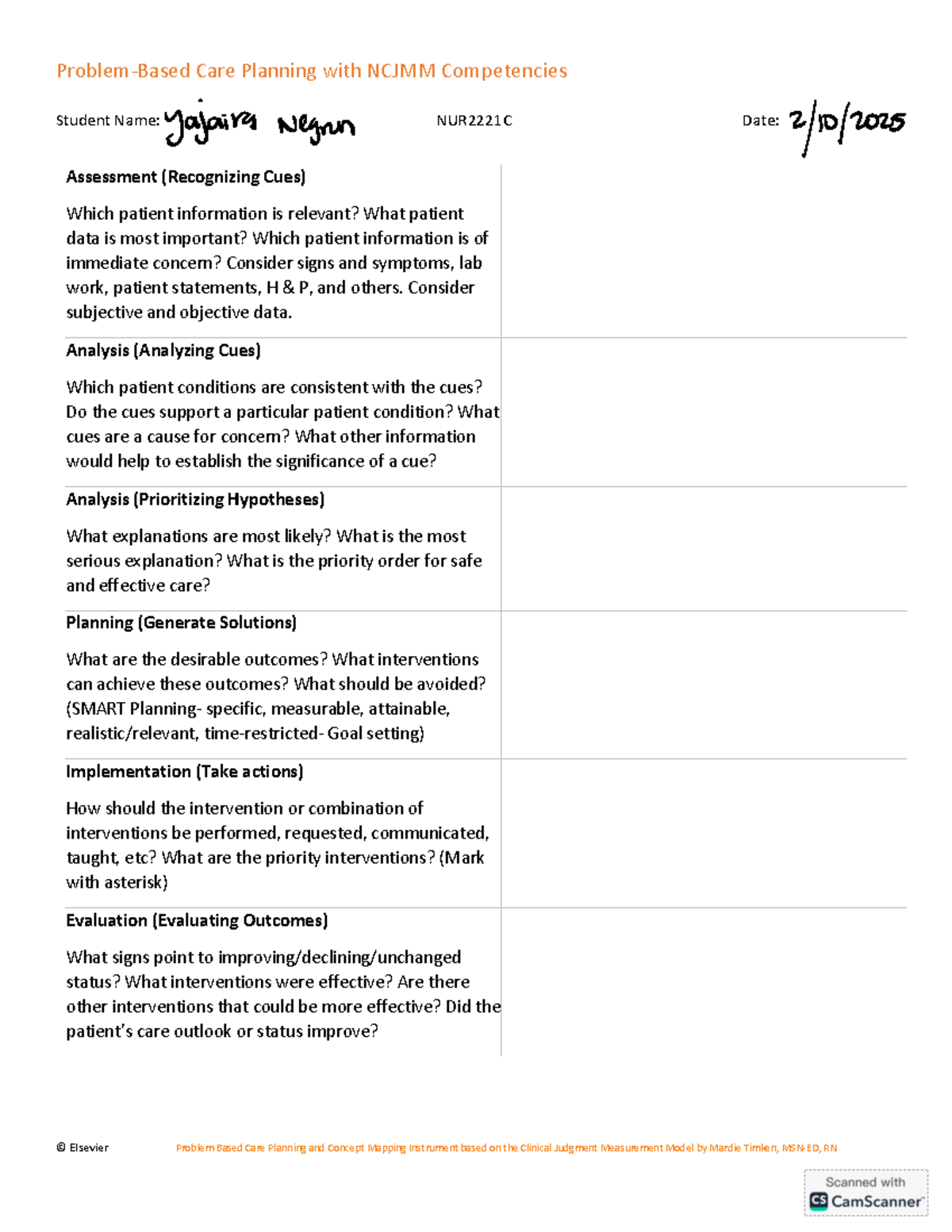 Care Planning & Analysis with NCJMM Competencies - Assessment ...