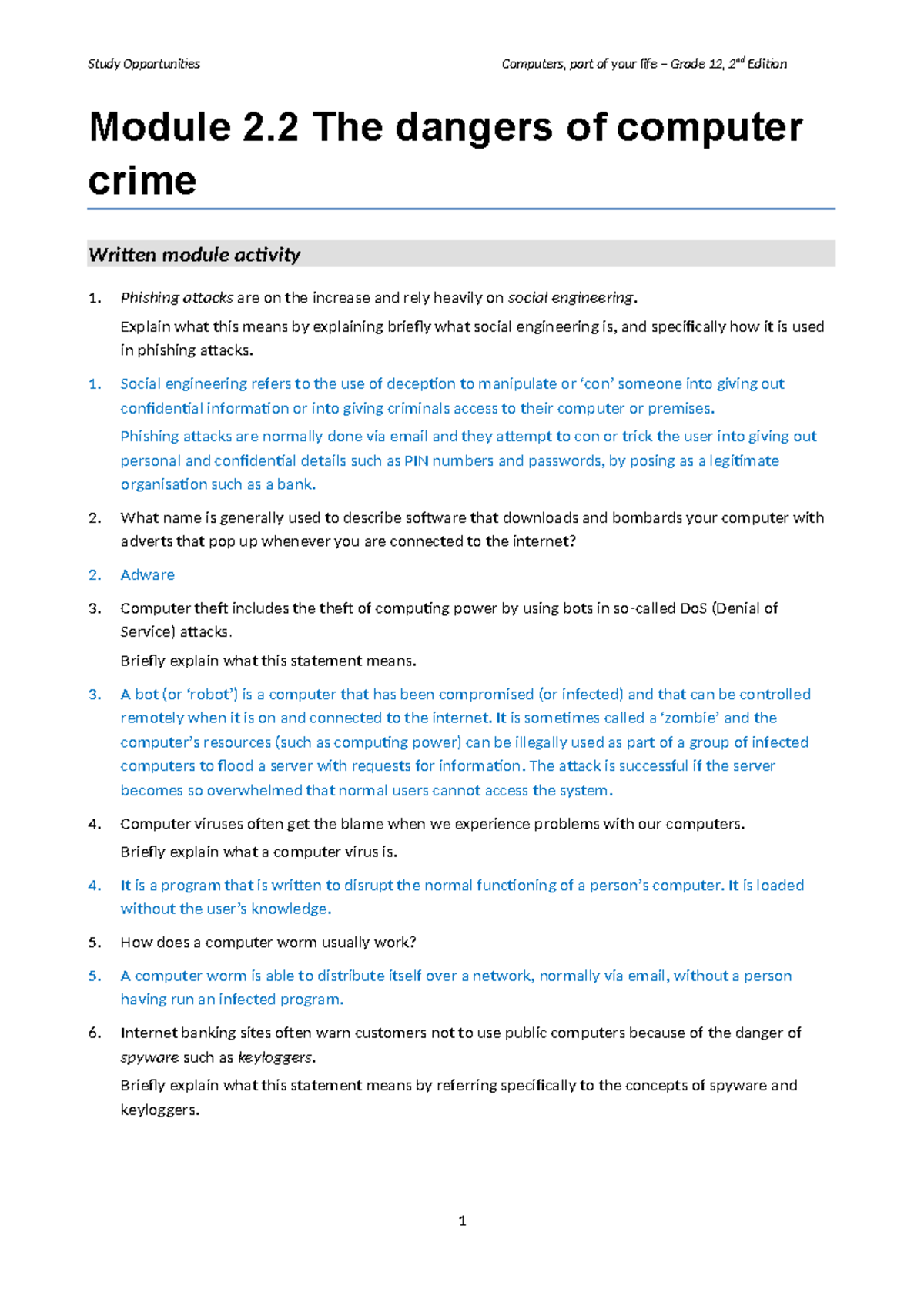 2.2 Understanding Computer Crime: Phishing, Scams, and Security ...