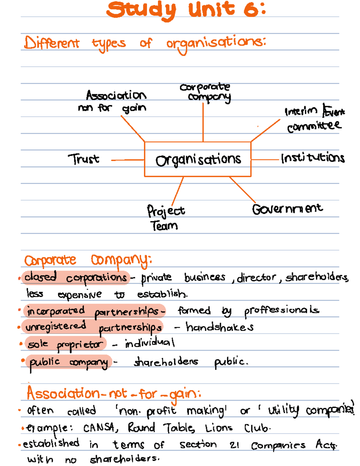 TMBP312 Exam Prep: Understanding Different Types of Organisations - Studocu