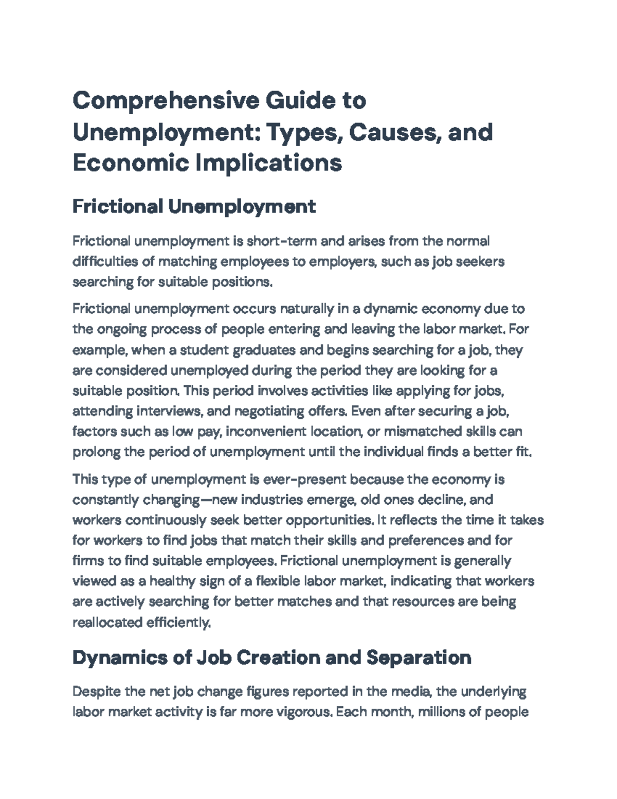 Comprehensive Guide to Unemployment: Types, Causes & Economic Impacts ...