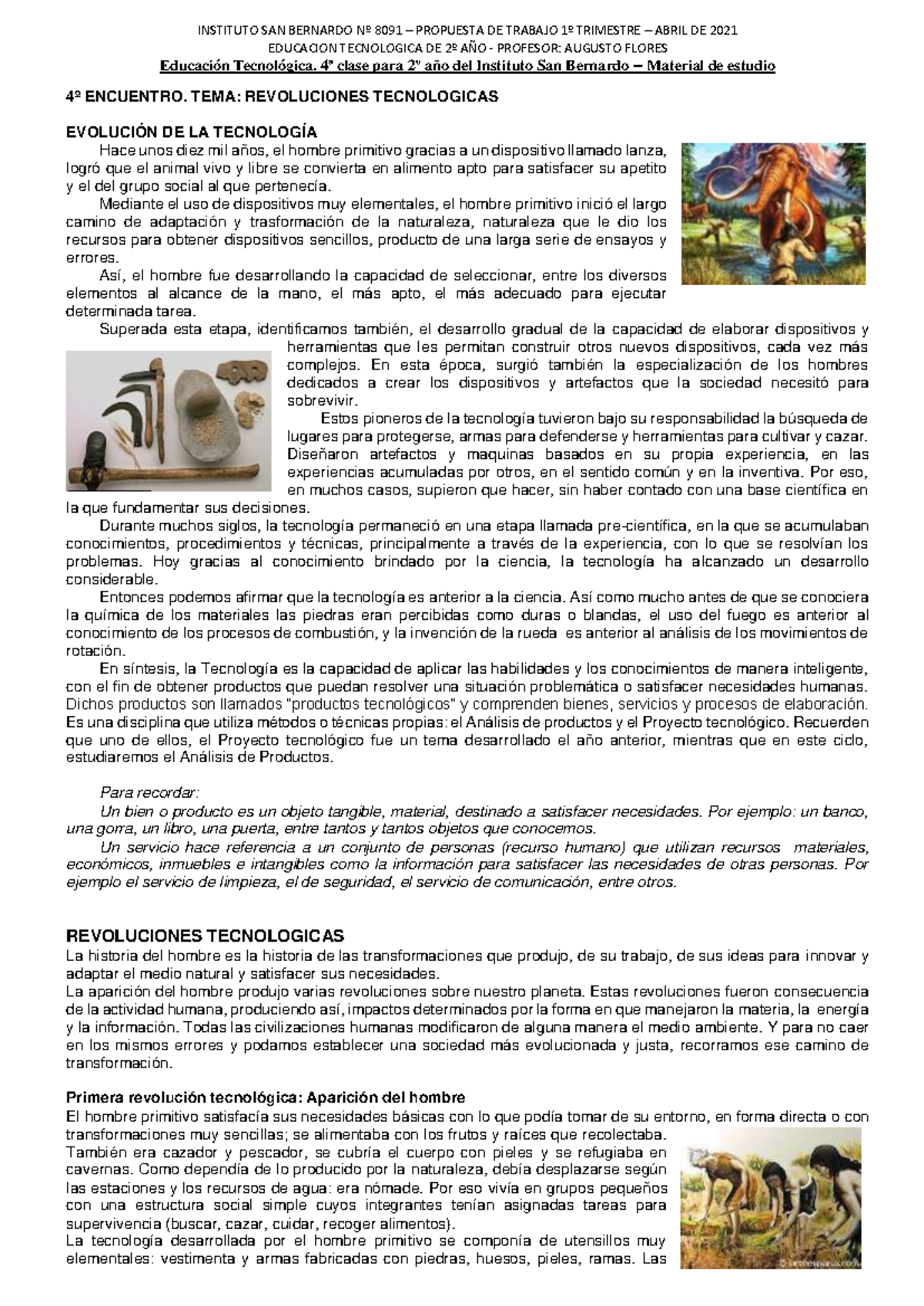 4º ENCUENTRO: Revoluciones Tecnológicas en Educación Tecnológica 2º Año ...