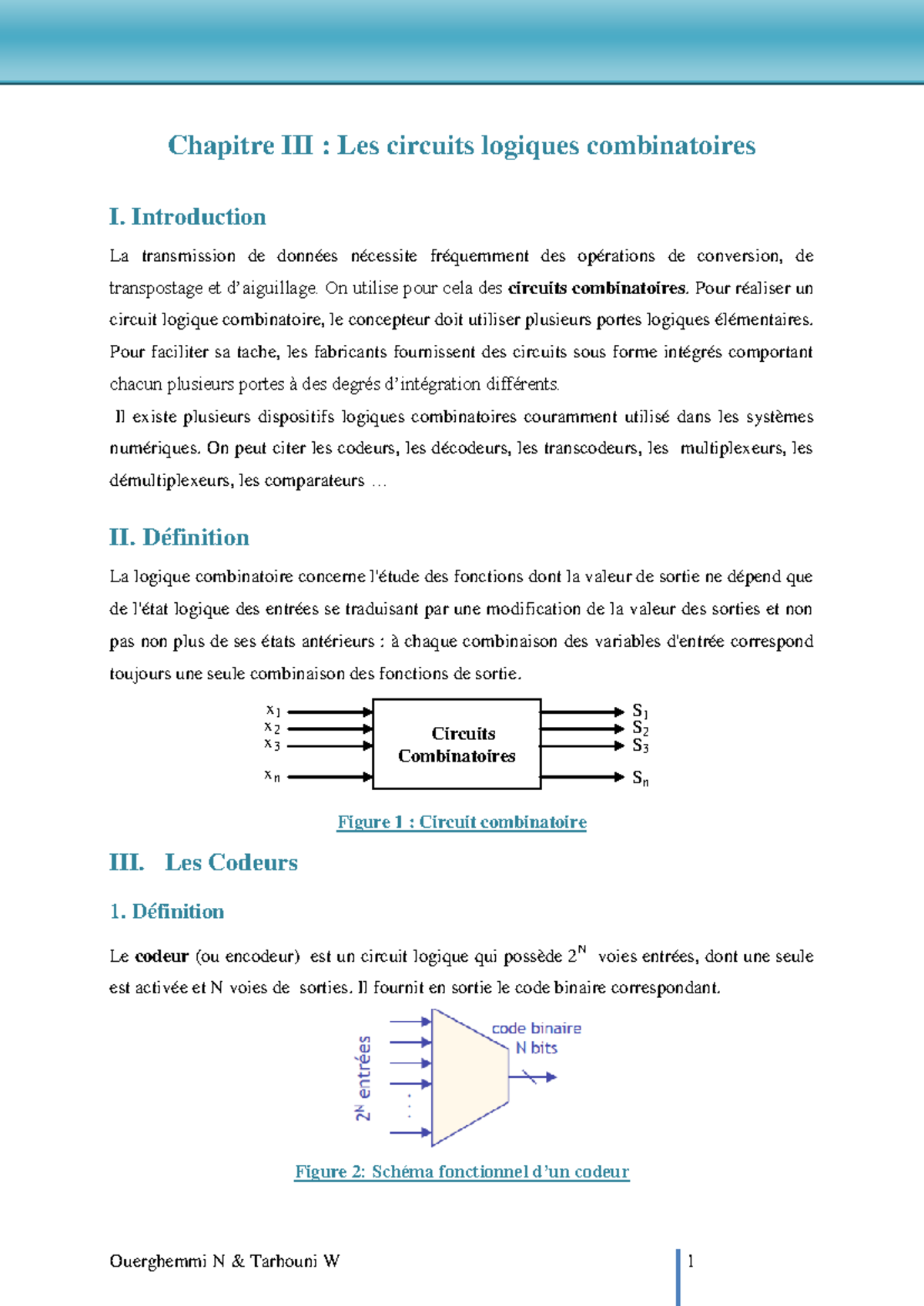 circuits logiques combinatoires (codeur, décodeur et transcodeur) - system logiqye - Studocu