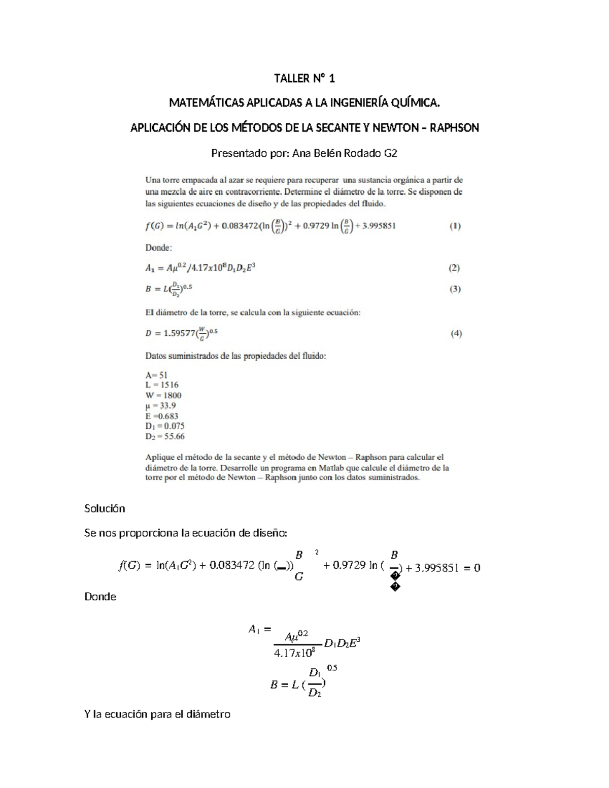 TALLER Nº 1: MÉTODOS SECANTE Y NEWTON-RAPHSON EN MATEMÁTICAS APLICADAS ...