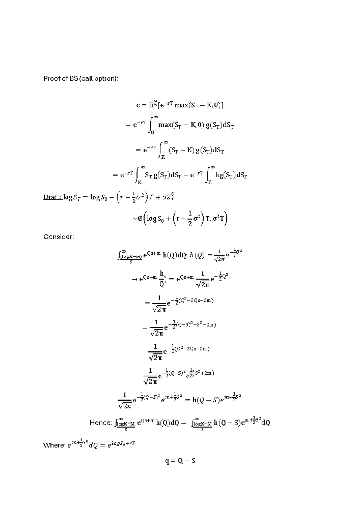 Advanced Proof of Black-Scholes-Merton (BSM) Model with Risk-Neutral ...