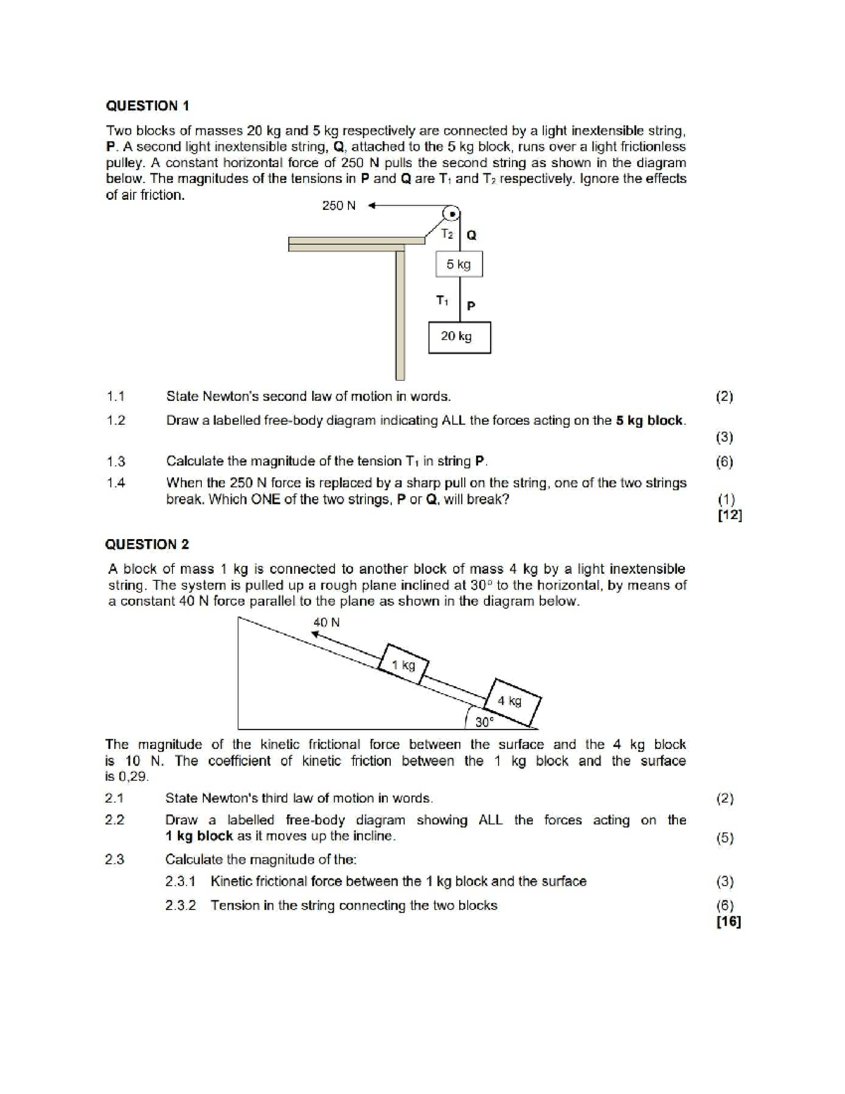 Newtons Laws Questions & Solutions (Physics 101) - Studocu