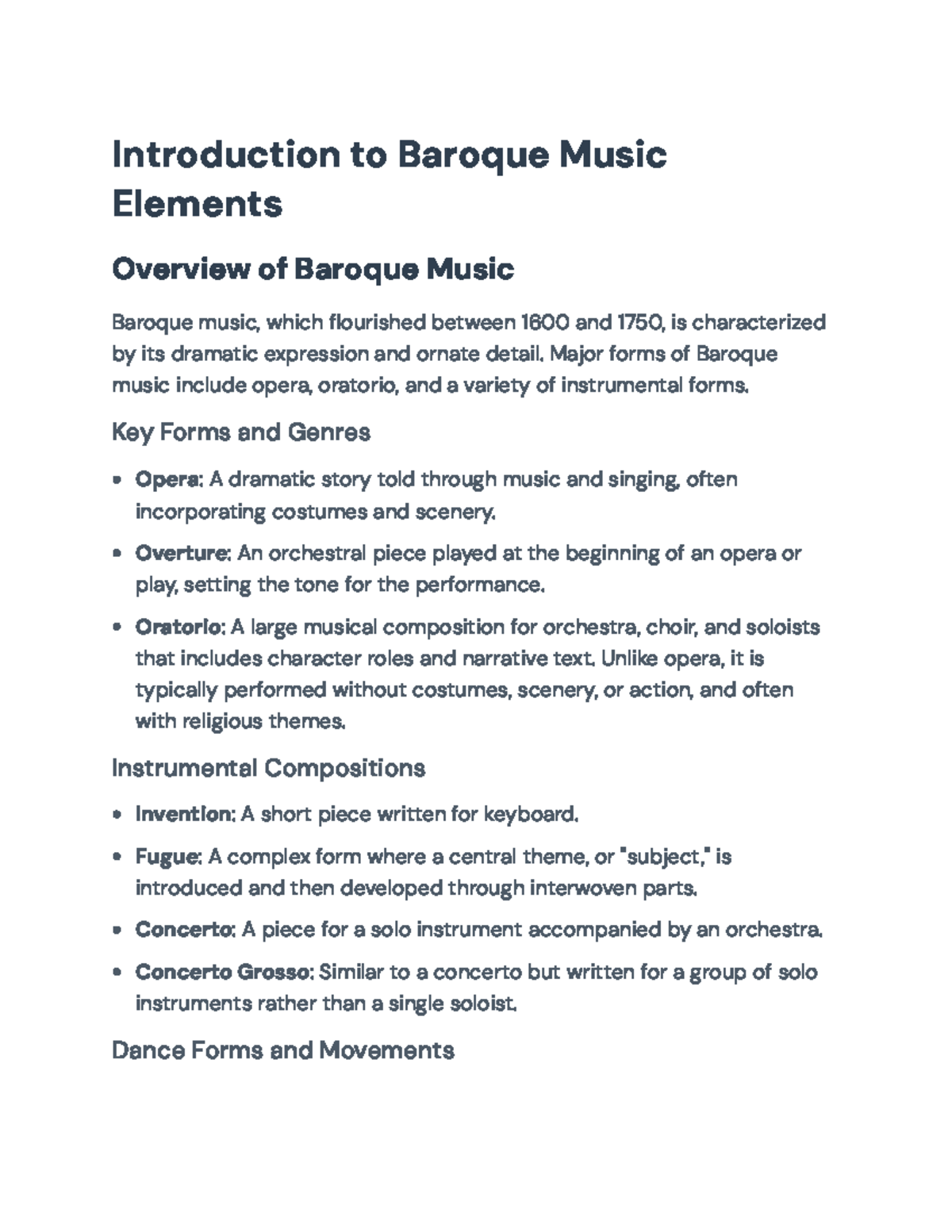 Baroque Music: Key Forms, Genres, and Techniques Overview ...