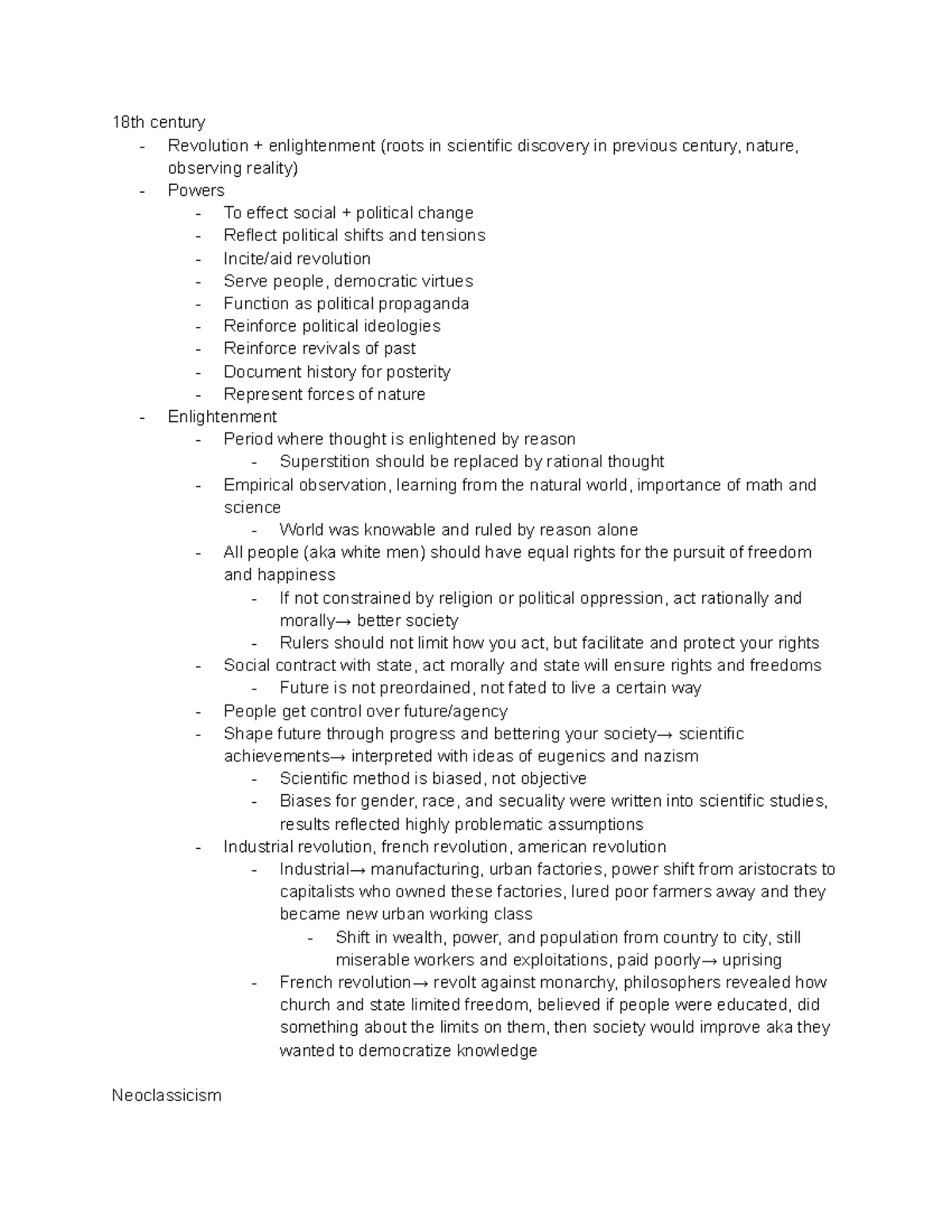 AH1642A Week 4 Lecture: Enlightenment and Revolutionary Art - Studocu