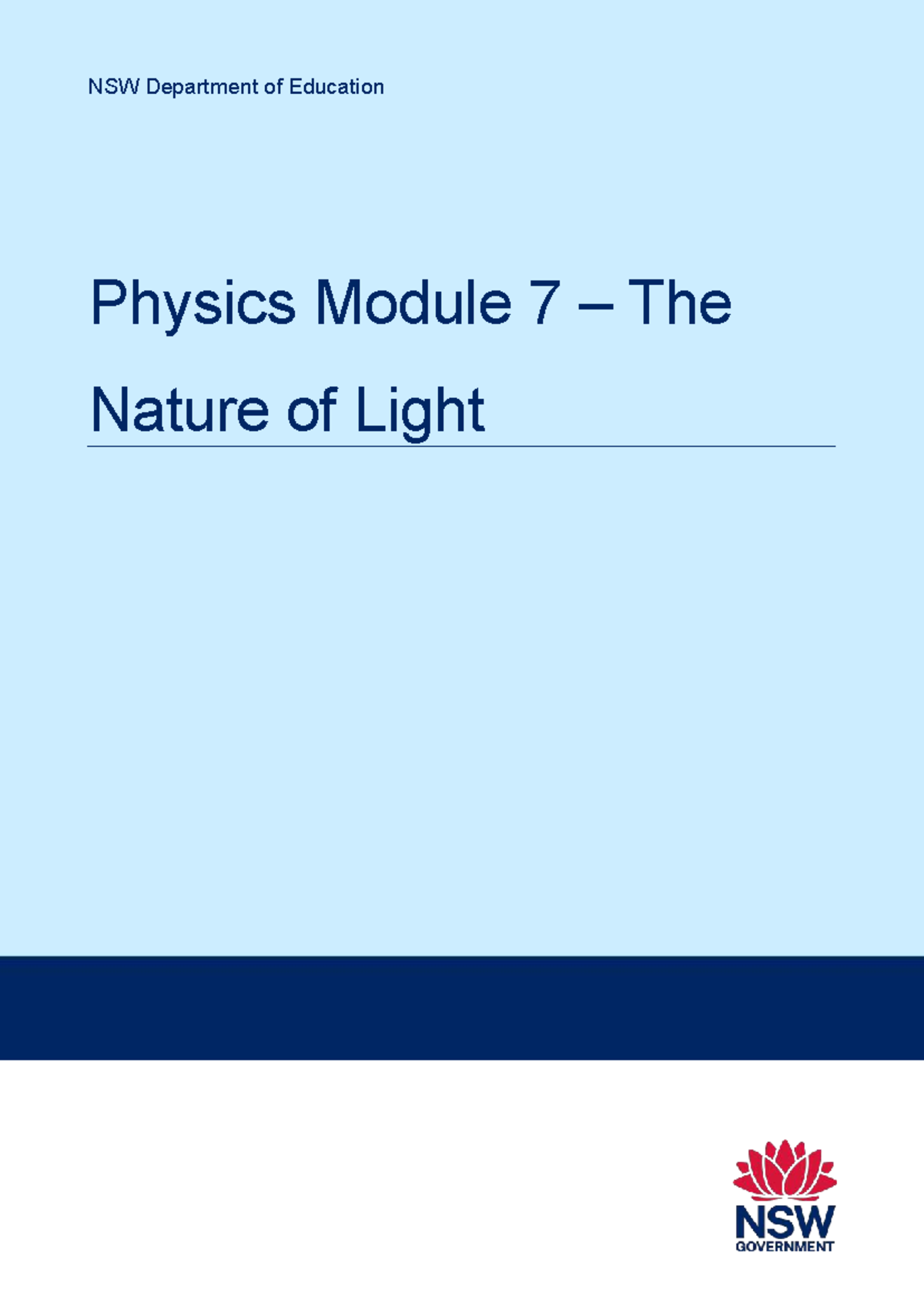 NSW Physics Module 7: The Nature of Light Study Guide - Studocu