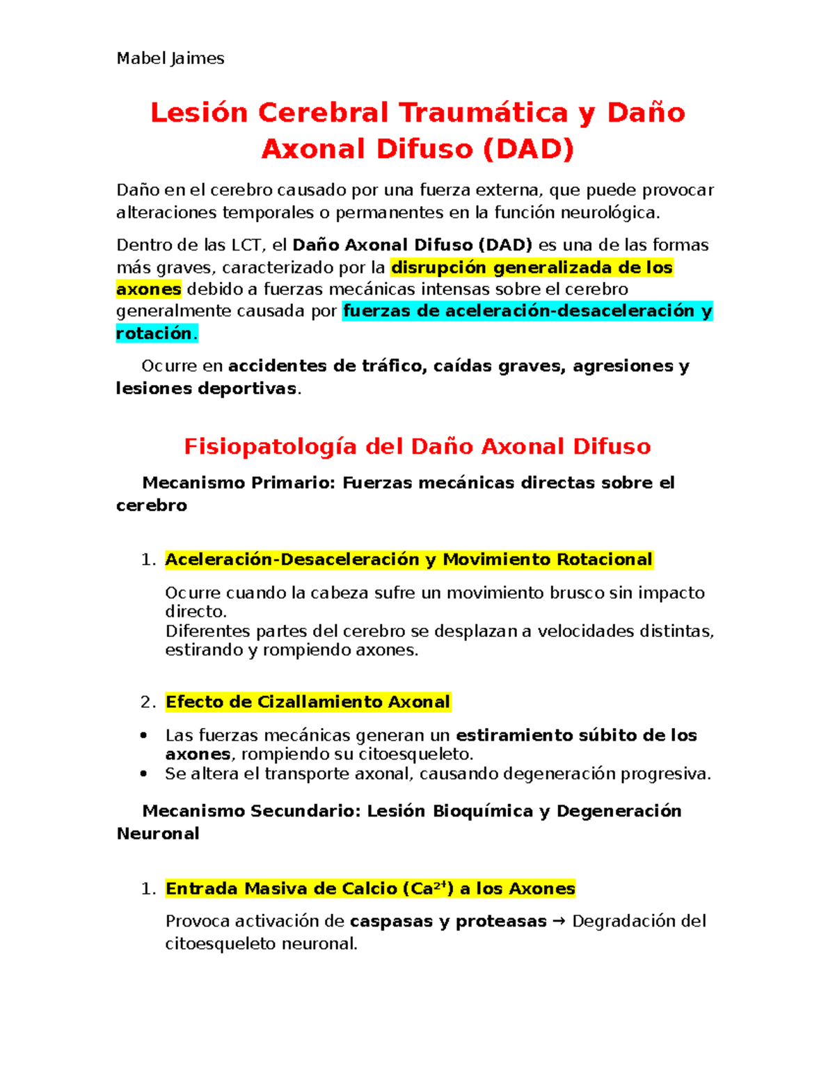 Lesión Cerebral Traumática y Daño Axonal Difuso - Lesión Cerebral Traumática y Daño Axonal ...