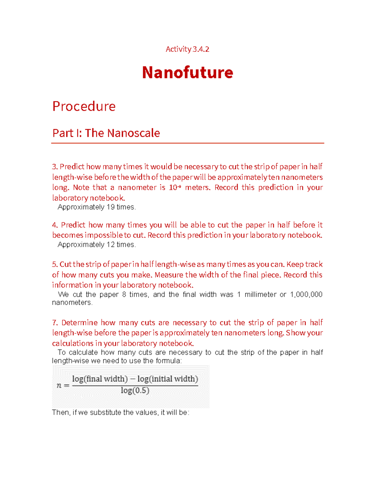 3.4.2 MI - Exploring Nanofuture: Cutting Paper to the Nanoscale - Studocu