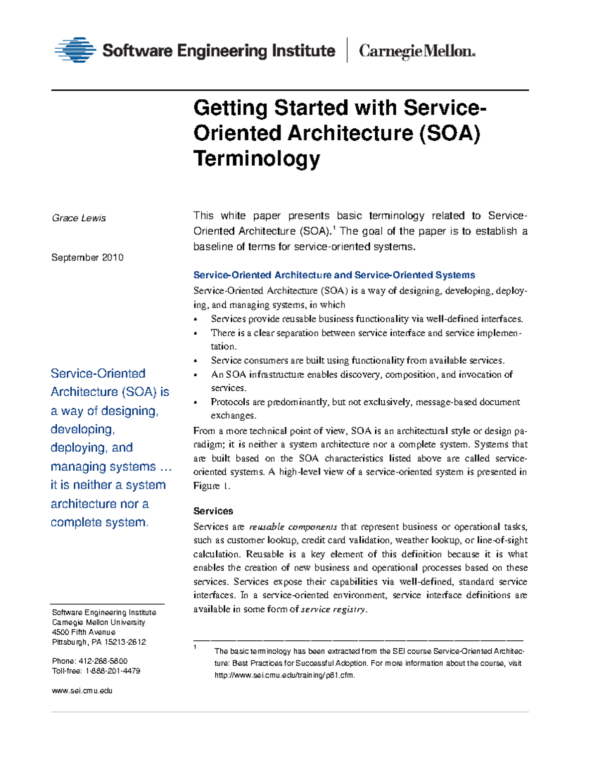 Getting Started with SOA Terminology: A Comprehensive Overview - Studocu