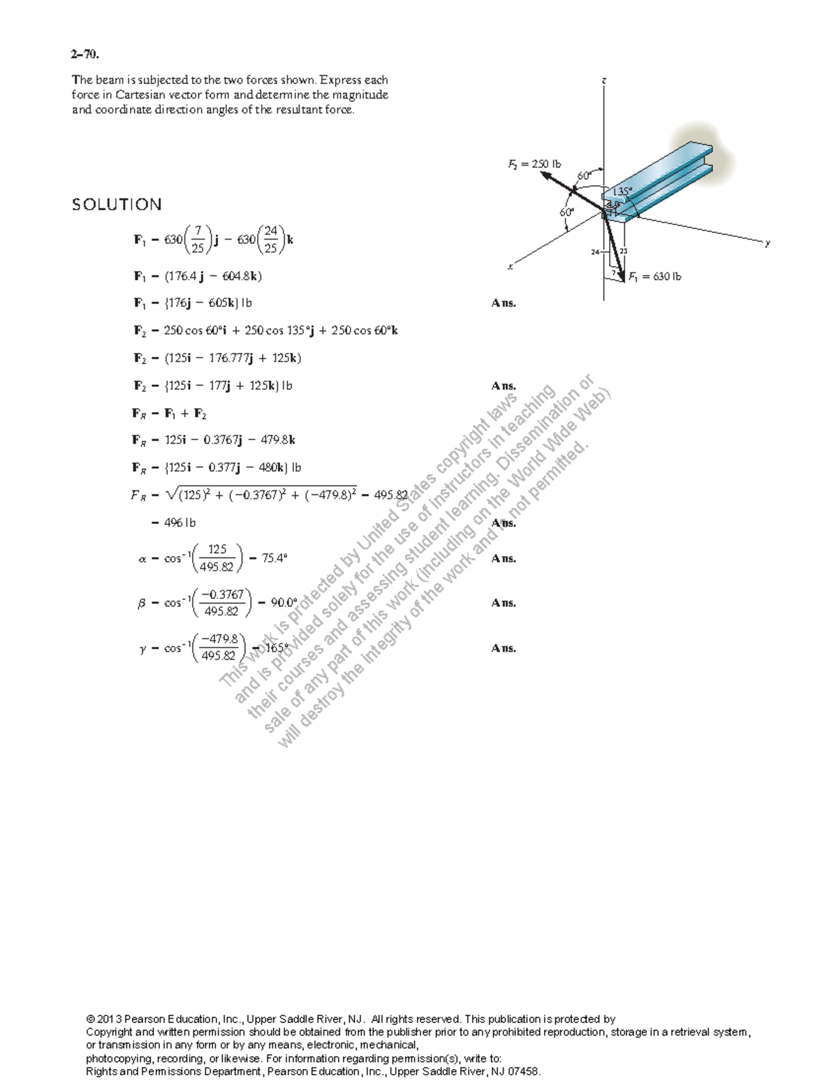 Homework 2 Solution: Resultant Force in Cartesian Vector Form - Studocu