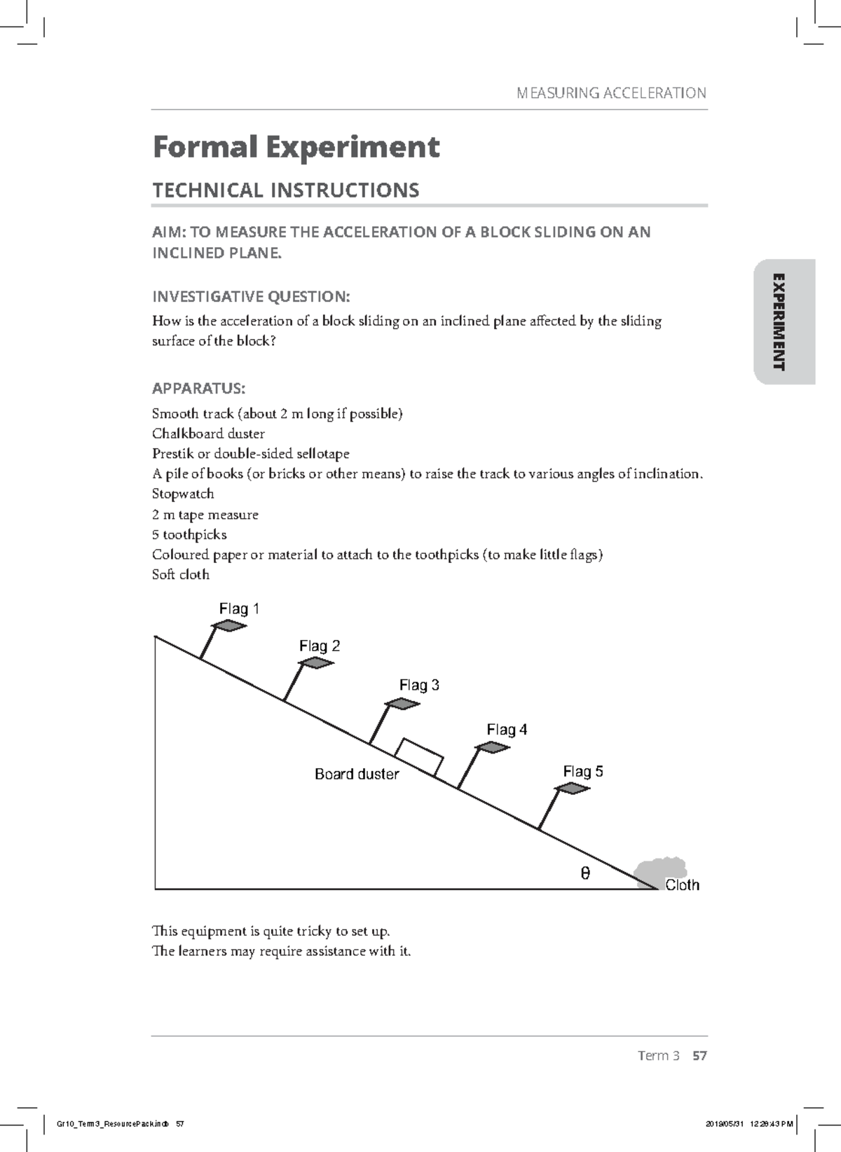Grade 10 Physical Sciences - Term 3 Formal Experiment: Measuring ...