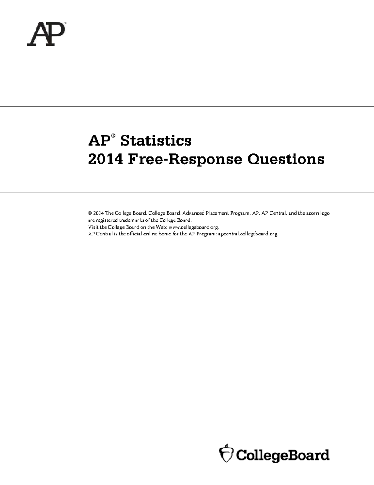 2014 AP Statistics Free Response Questions and Solutions - Studocu