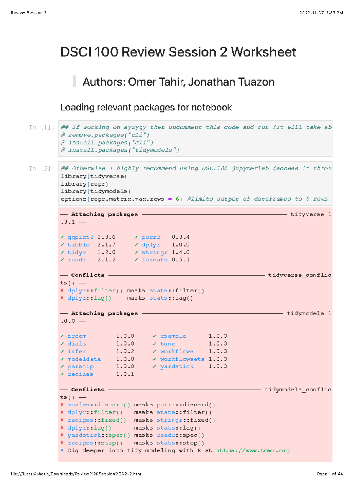 DSCI 100 Review Session 2: Important Concepts and Code Explained - Studocu