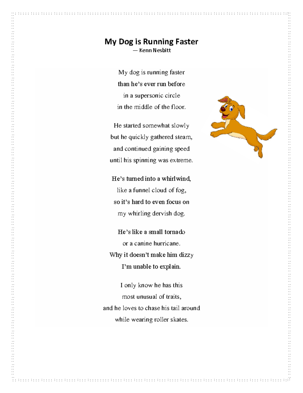 Grade 6 Poetry Collection - Notable Works by Kenn Nesbitt - Studocu