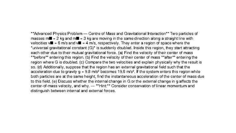 Physics 101: Center of Mass Velocity Problem Analysis - Studocu