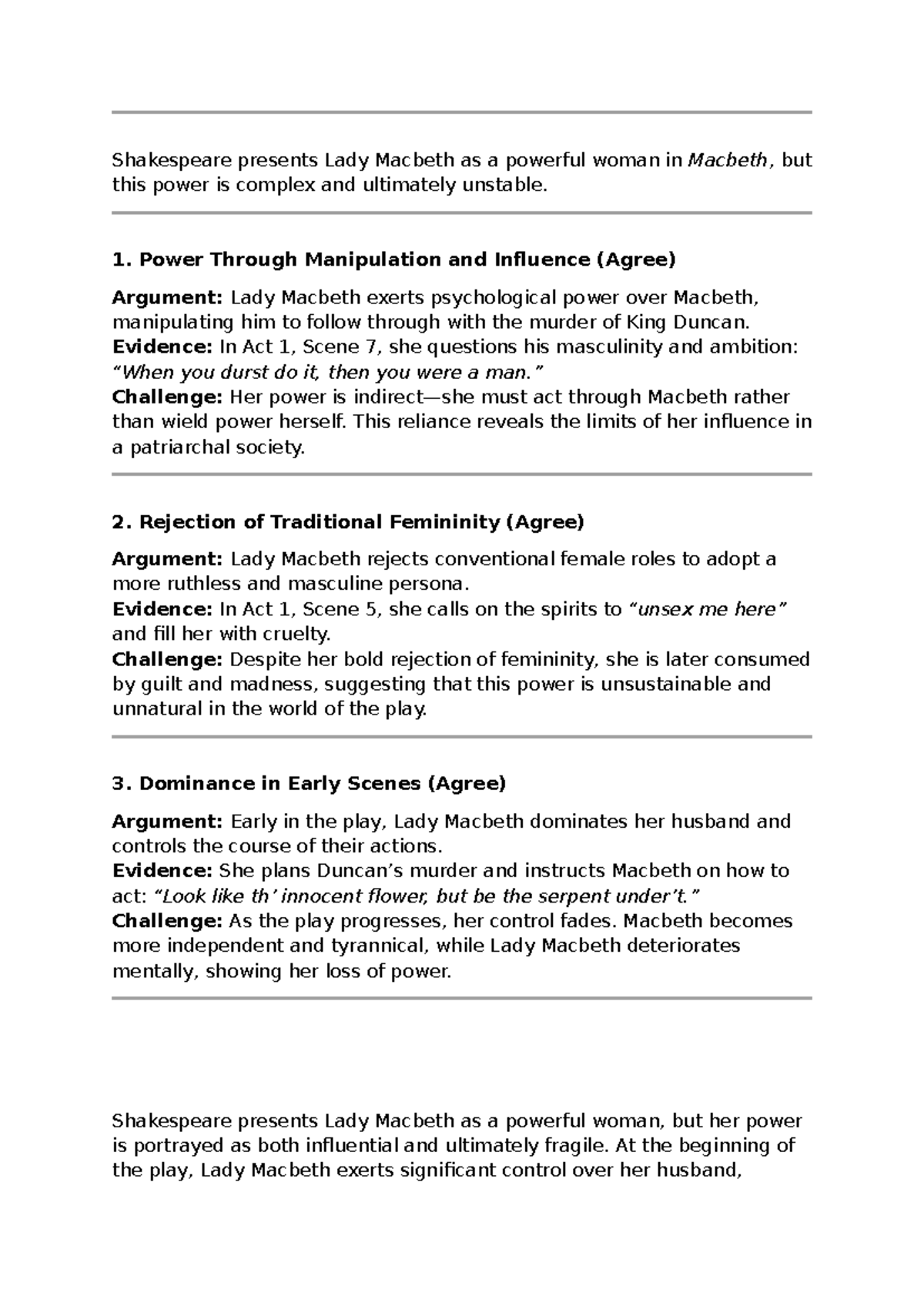 Shakespeare's Macbeth: Analyzing Lady Macbeth's Complex Power Dynamics ...