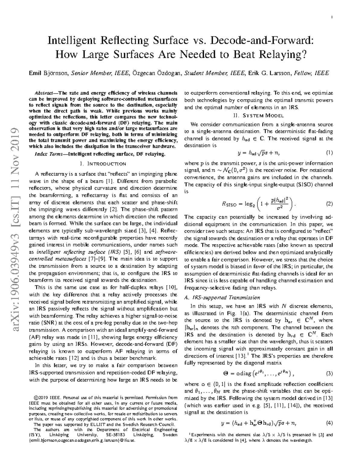 Intelligent Reflecting Surfaces - Decode-and-Forward: How Large ...