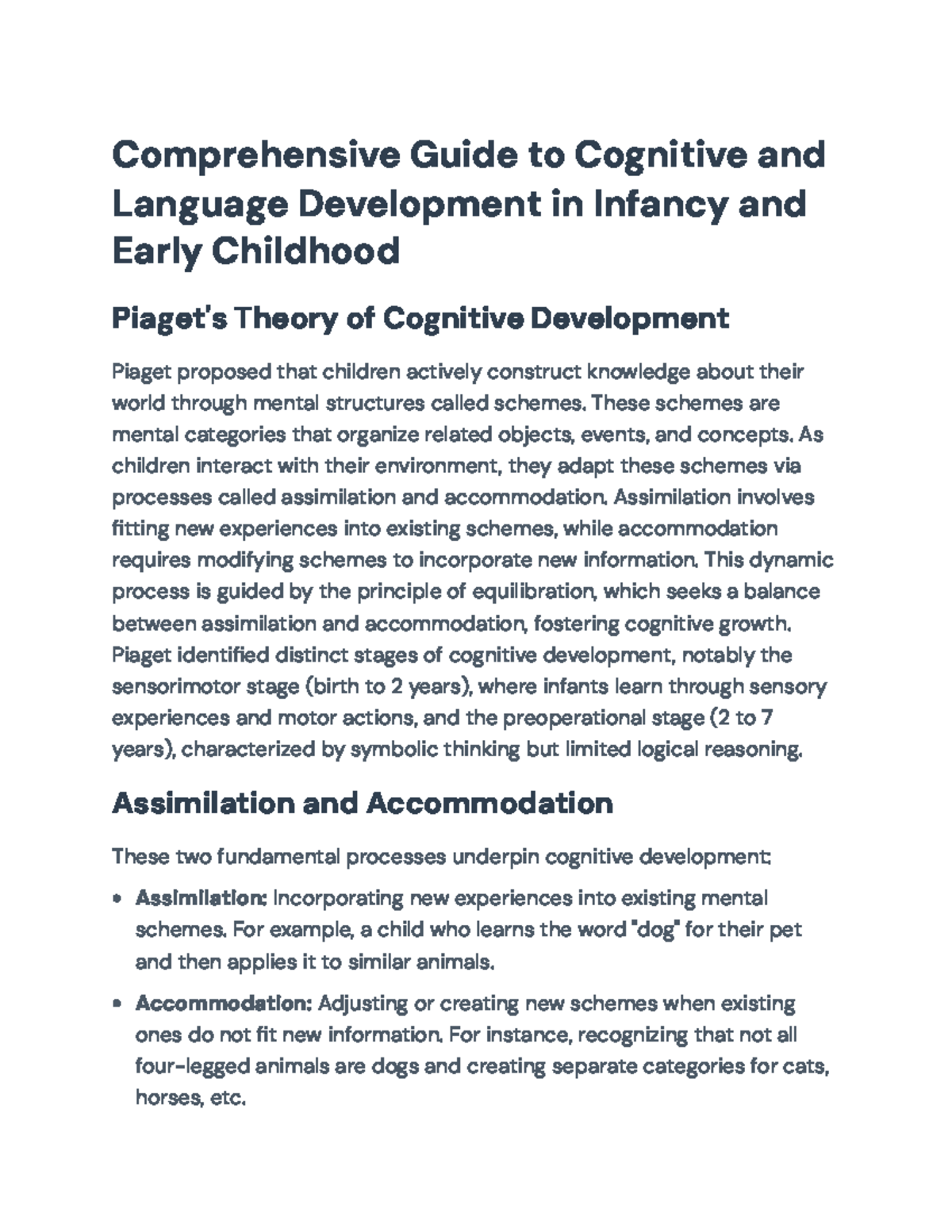 Cognitive & Language Development in Infancy: A Comprehensive Guide ...