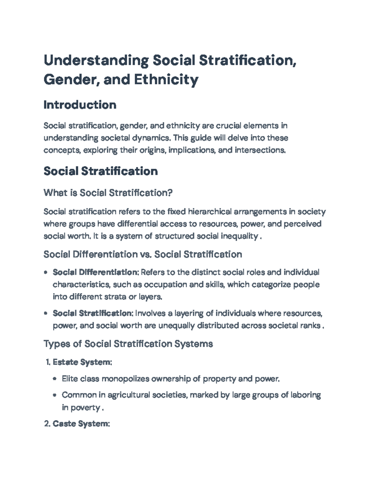 Understanding Social Stratification, Gender, and Ethnicity in Society ...