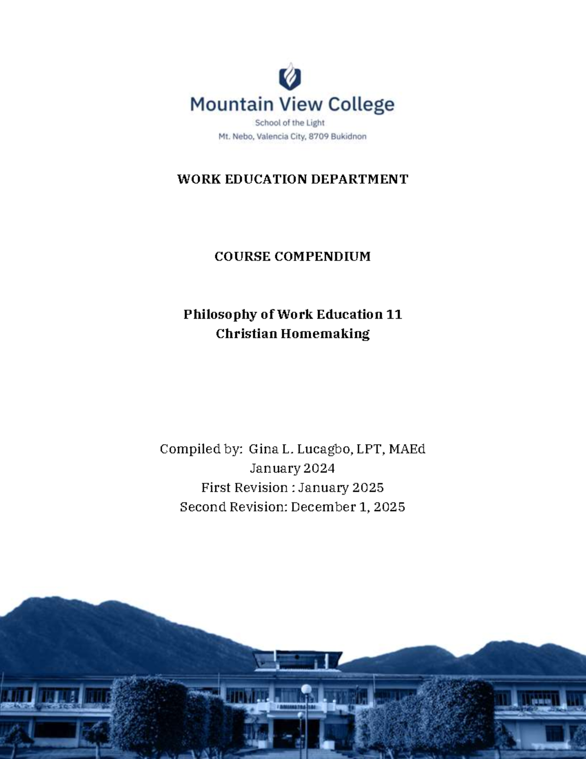 Christian Homemaking Course Compendium (PHWE 11) - Revised 2025 - Studocu