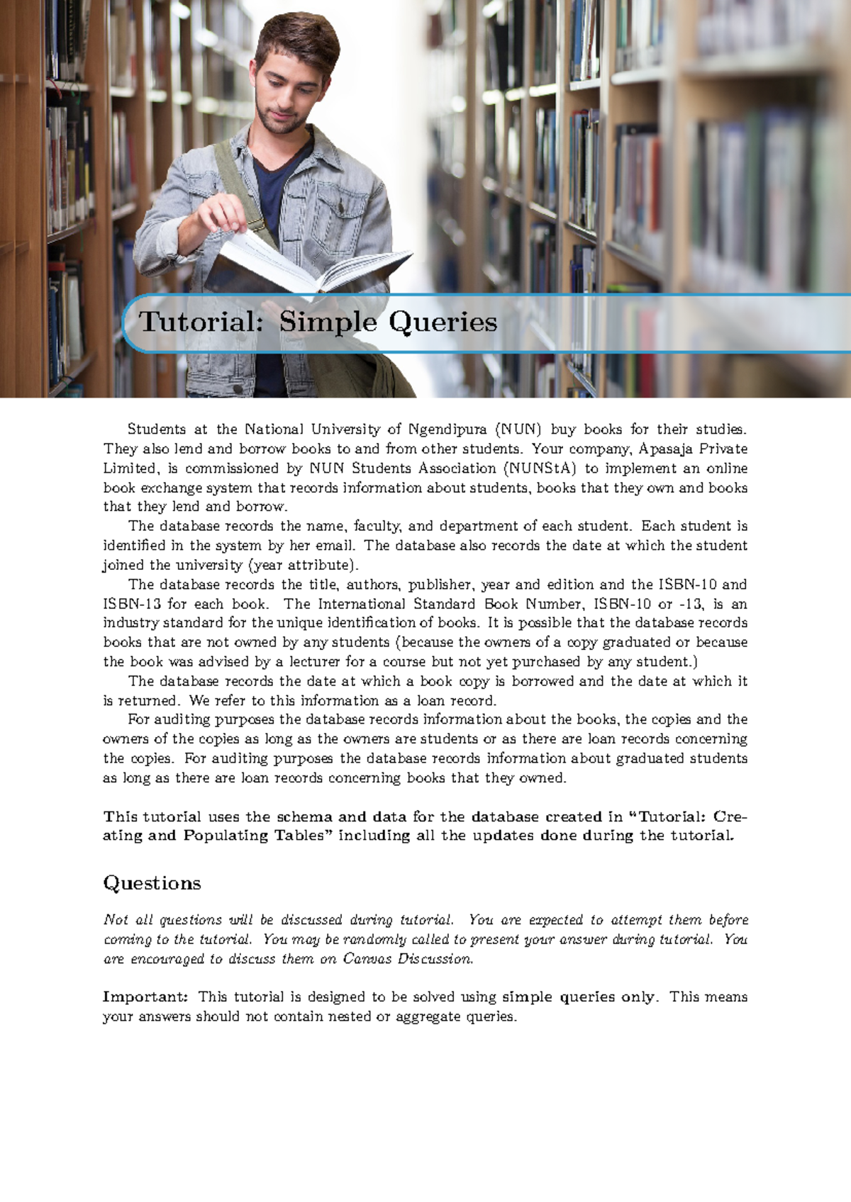 CS2102 S1 Tutorial: Simple Queries and Comments on Solutions - Studocu