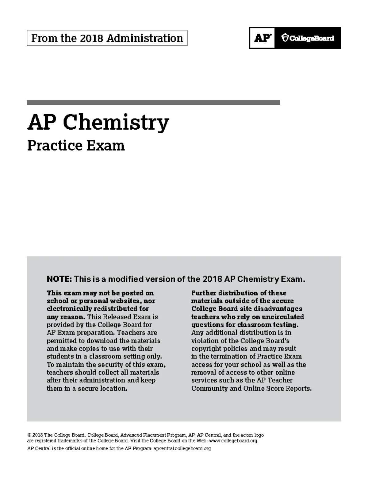 Practice MC 2024 - AP Chem 2023 MCQ IEP - 1. Based on the chemical equations given, which of the ...