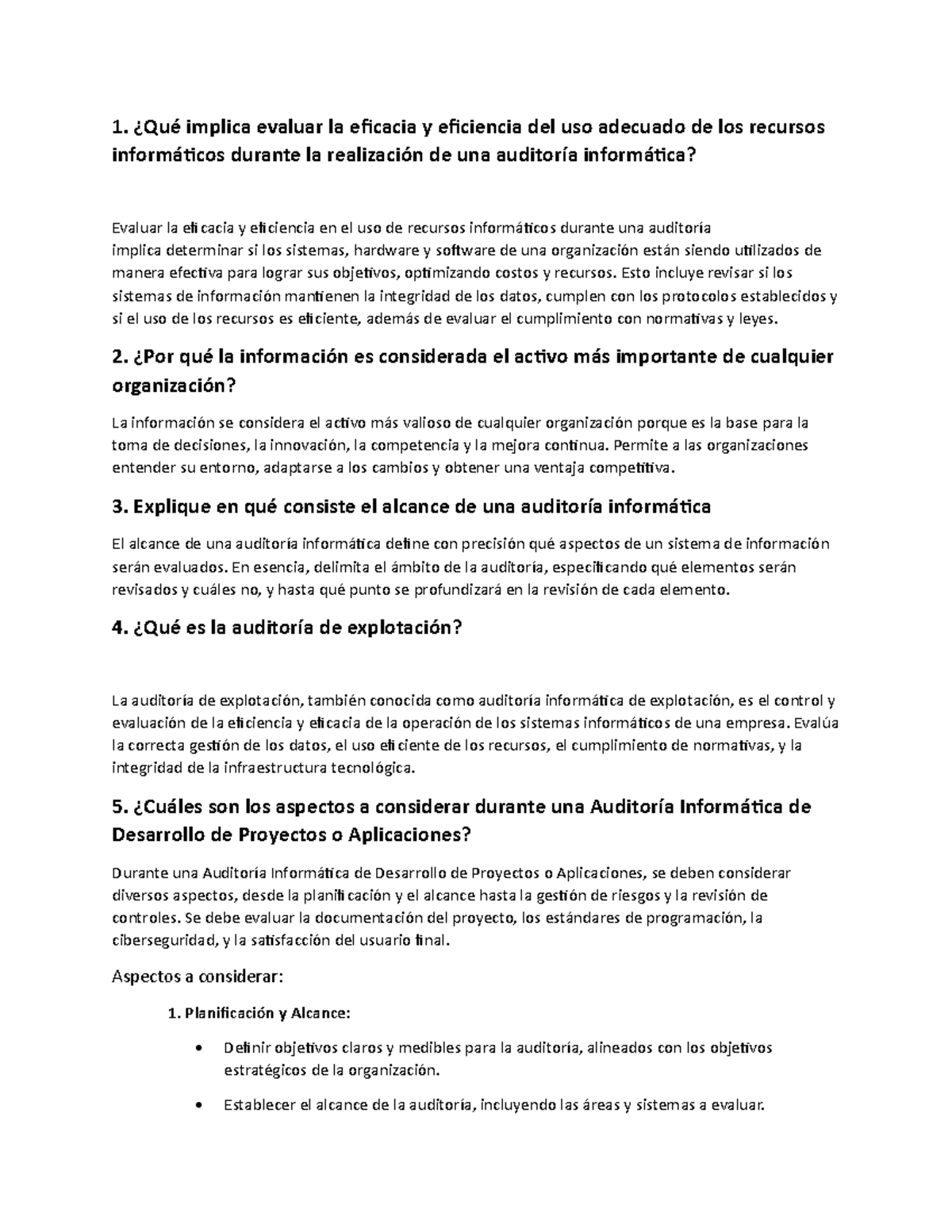 Unidad 3 Act 1: Eficiencia y Eficacia en Auditoría Informática - Studocu