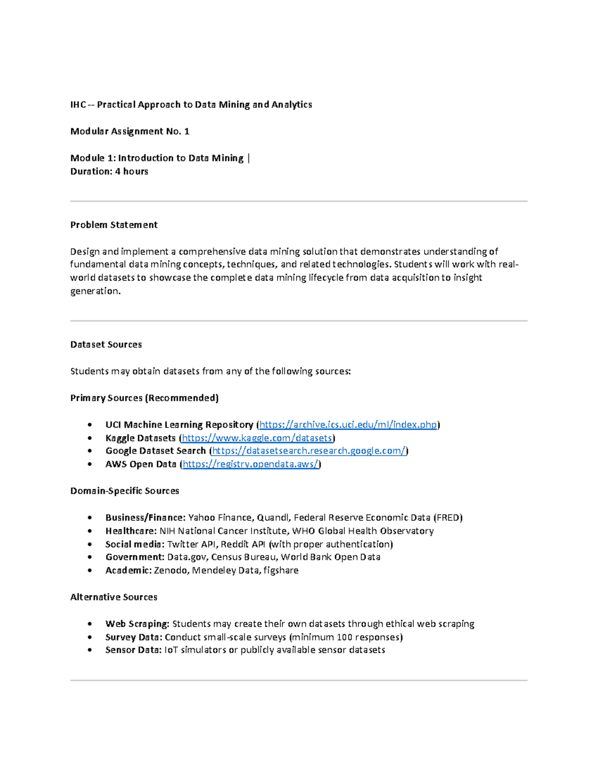 Modular Assignment 1: Practical Data Mining & Analytics (DMA) - Studocu