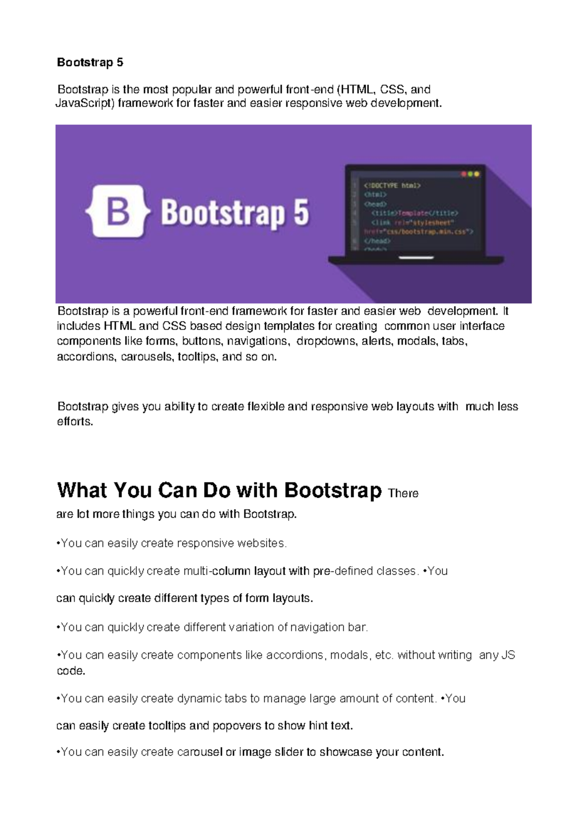 Bootstrap 5: Introduction to Responsive Web Development - Studocu