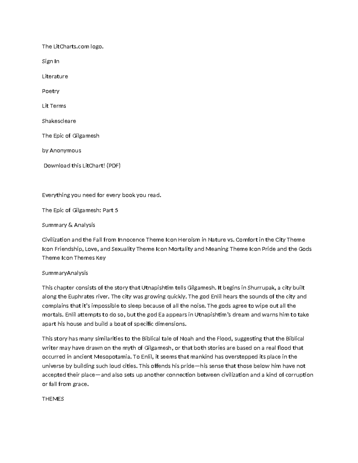 The flood - The LitCharts logo. Sign In Literature Poetry Lit Terms ...