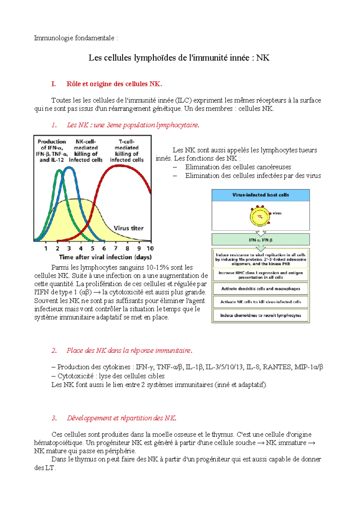 5 - ILC NK - Notes de cours 5 - Immunologie fondamentale : Les cellules ...