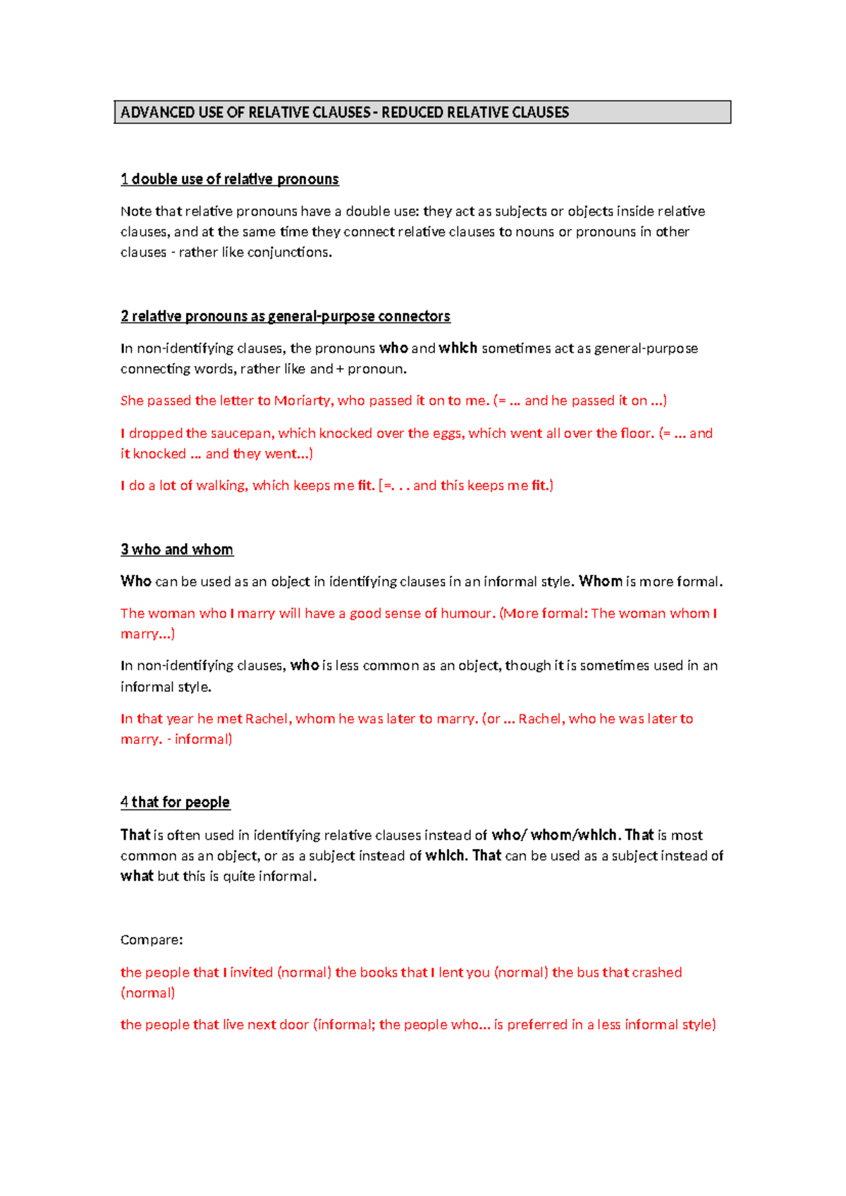 7C Advanced Relative Clauses: Understanding Reduced Structures - Studocu
