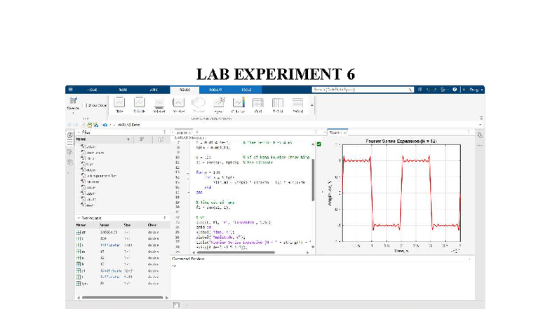 LAB EXPERIMENT 6 & 7: Fourier Series & MATLAB Functions - Studocu