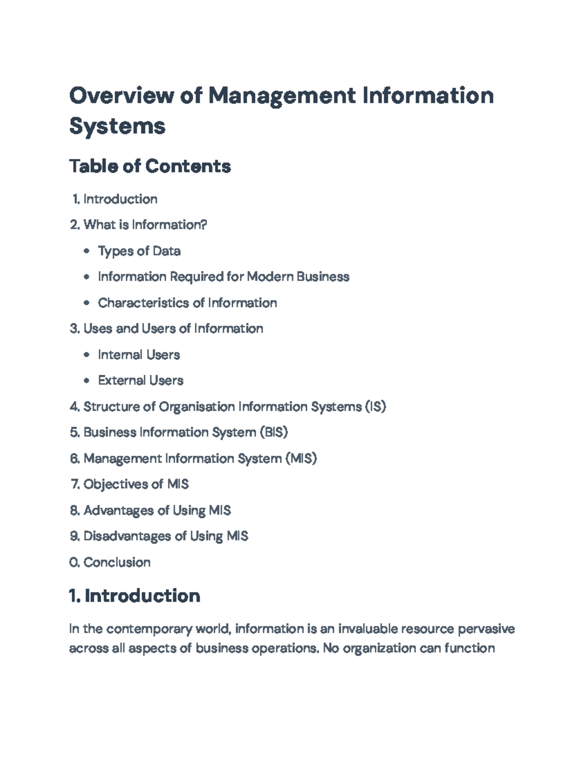 Management Information Systems Overview: Concepts and Applications ...