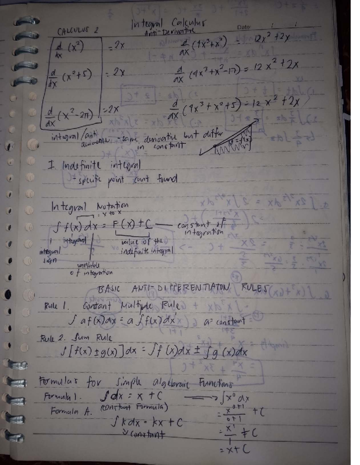 Calculus 2 Integral and Anti-Derivative Notes - ITSP - Studocu