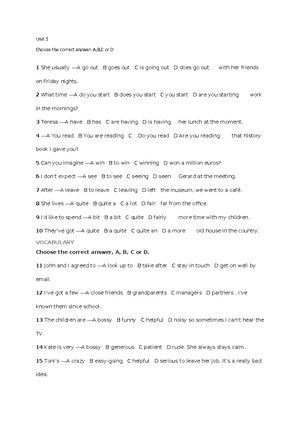 Speakout 3rd Edition B1 Student's Book Keys - Answer key Lead-in Grammar 1A 1 Are 2 did 3 have 4 ...