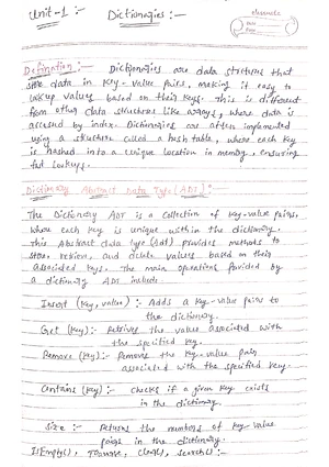 ADSA-total - Lecture notes 1 - UNIT- I Overview of Data Structures ...